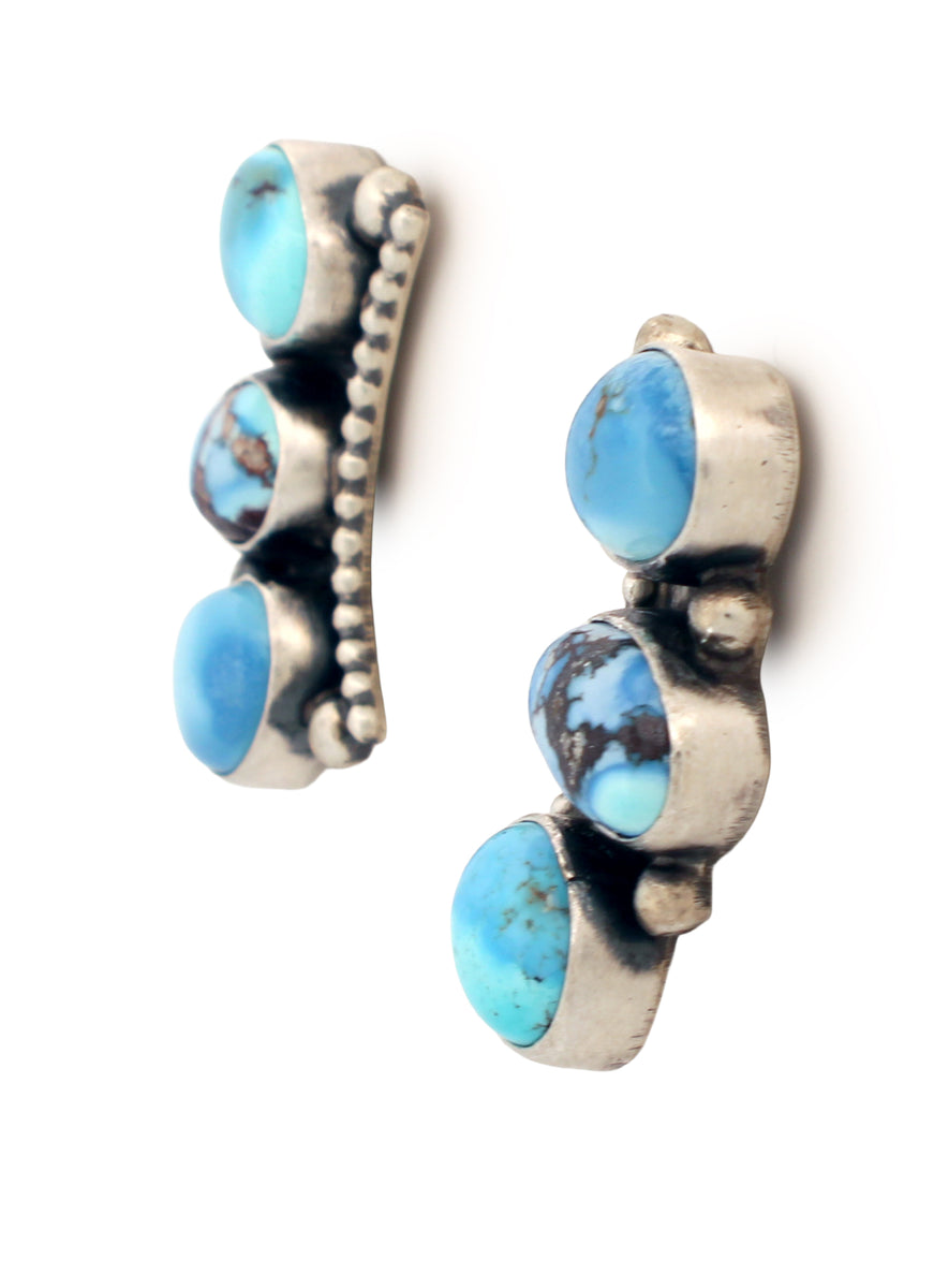 Navajo Native American Golden Hills Turquoise Earrings by Garcia SKU23 ...